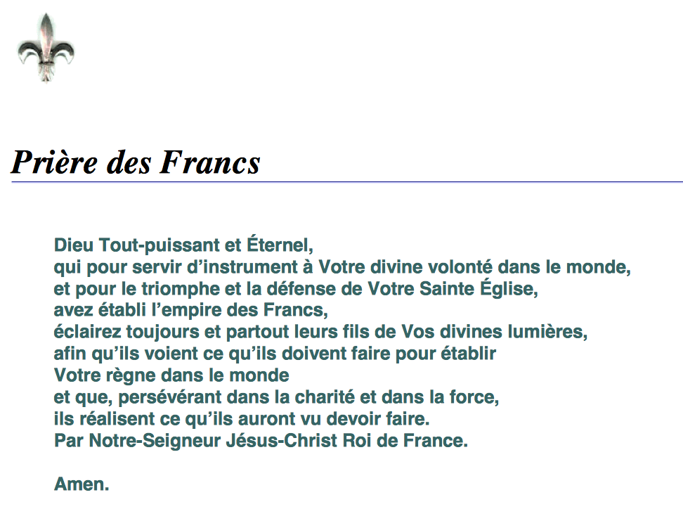 Prière des Francs | Chaque jour que Dieu fait